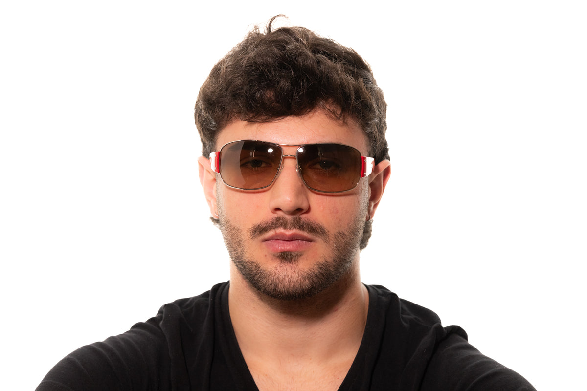 2000s PRADA 61G aviator sunglasses silver and red – Lipari Vintage Eyewear