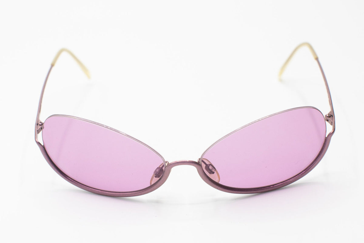 2000s FORNARINA pink oval sunglasses half rim NINA 12s – Lipari Vintage ...